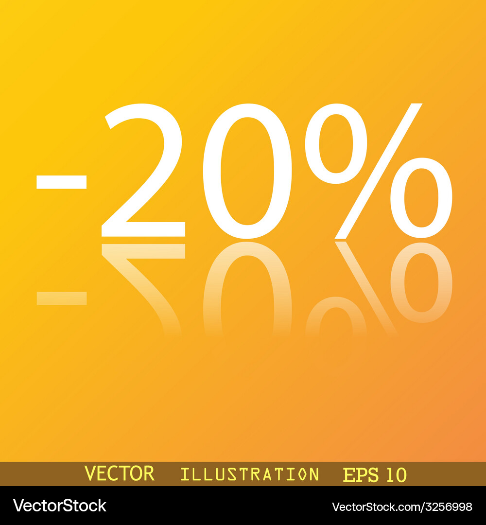 20 percent discount icon symbol flat modern web Vector Image