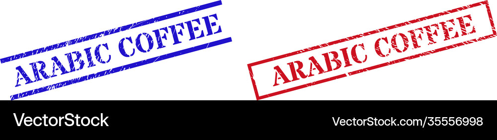 Arabic coffee grunge scratched stamp watermarks Vector Image
