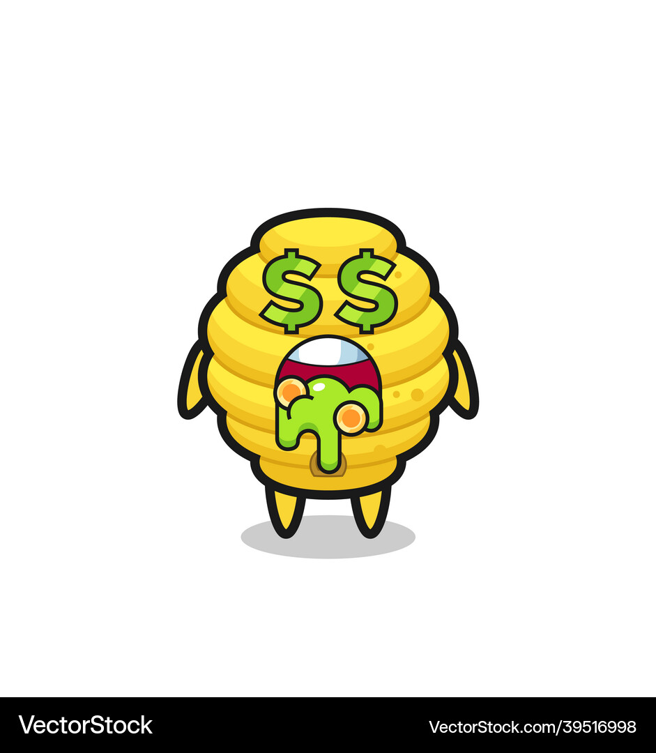 Bee hive character with an expression of crazy Vector Image
