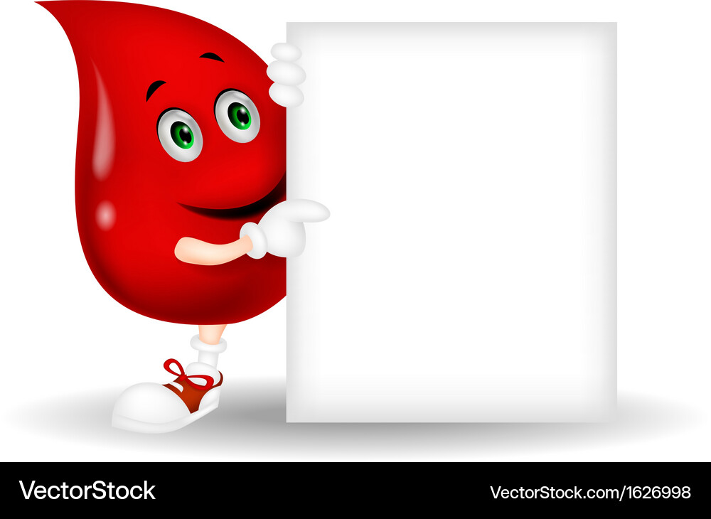 Blood Cell Mascot with Sign Royalty Free Vector Image