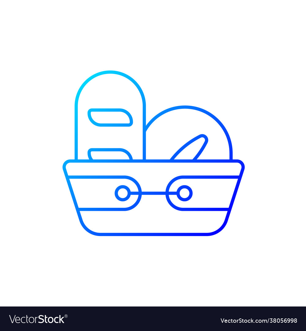Bread basket gradient linear icon Royalty Free Vector Image