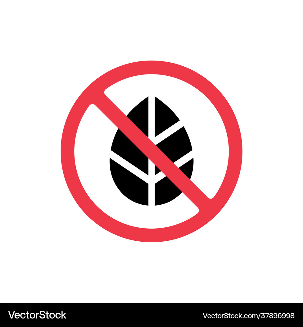 Forbidden leaf icon no plant symbol Royalty Free Vector