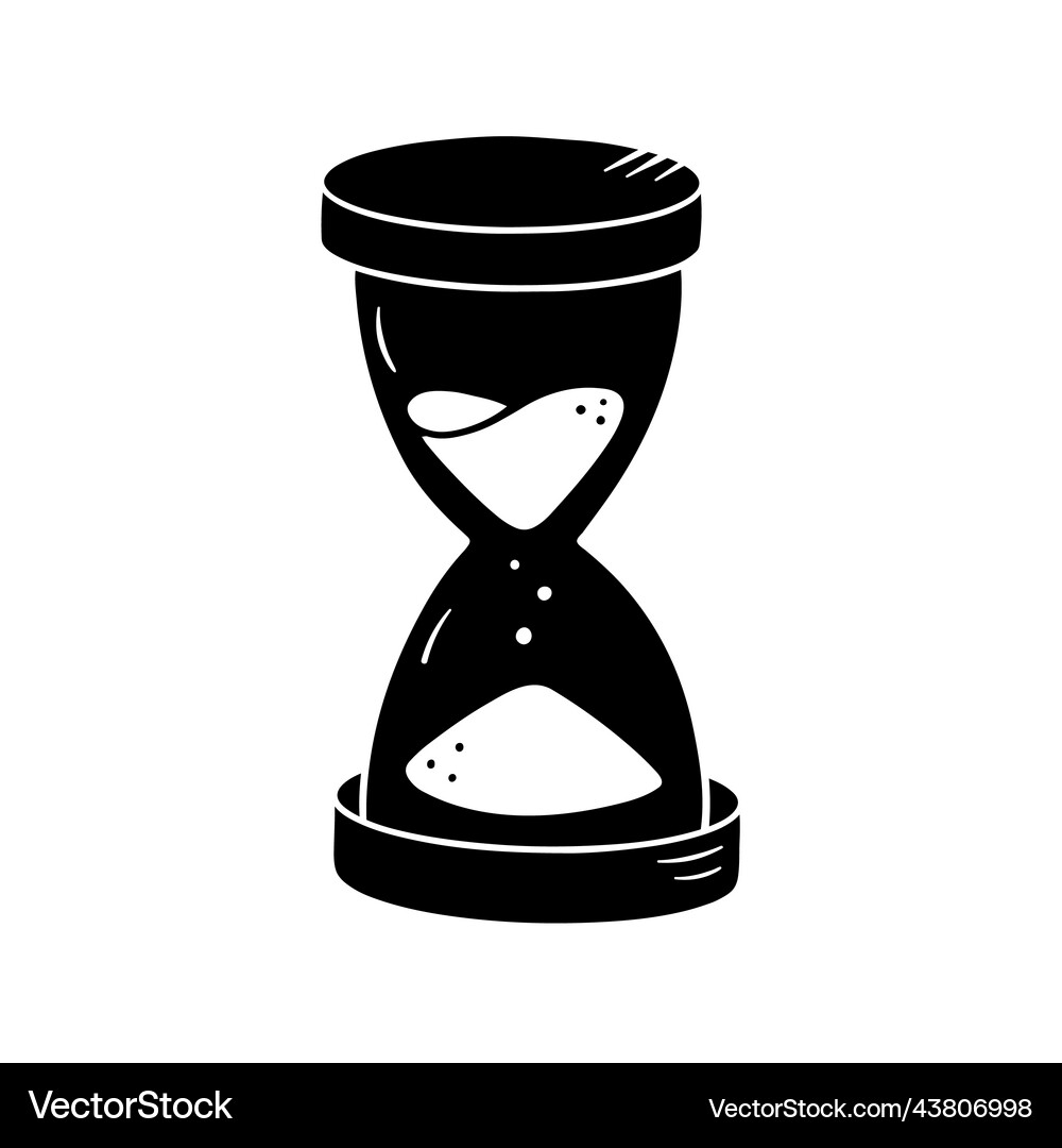 Hourglass silhouette in simple style Royalty Free Vector