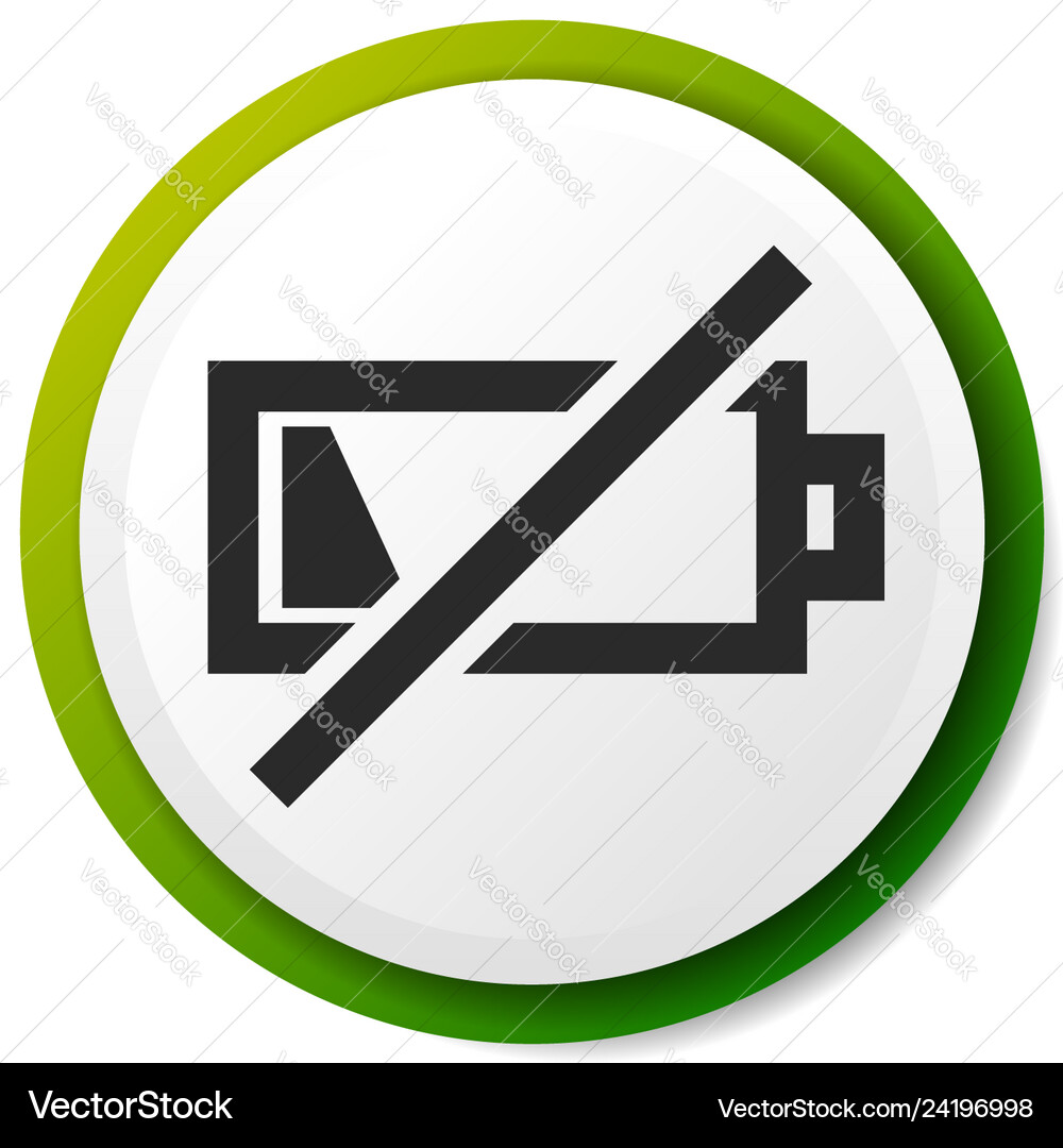 Icon with low battery symbol battery level Vector Image