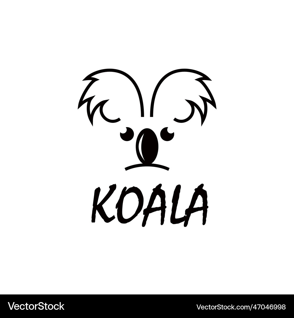 Koala face cute animal simple minimalist Vector Image