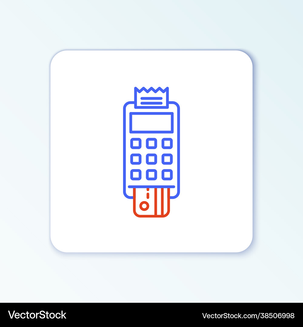Line pos terminal with inserted credit card Vector Image