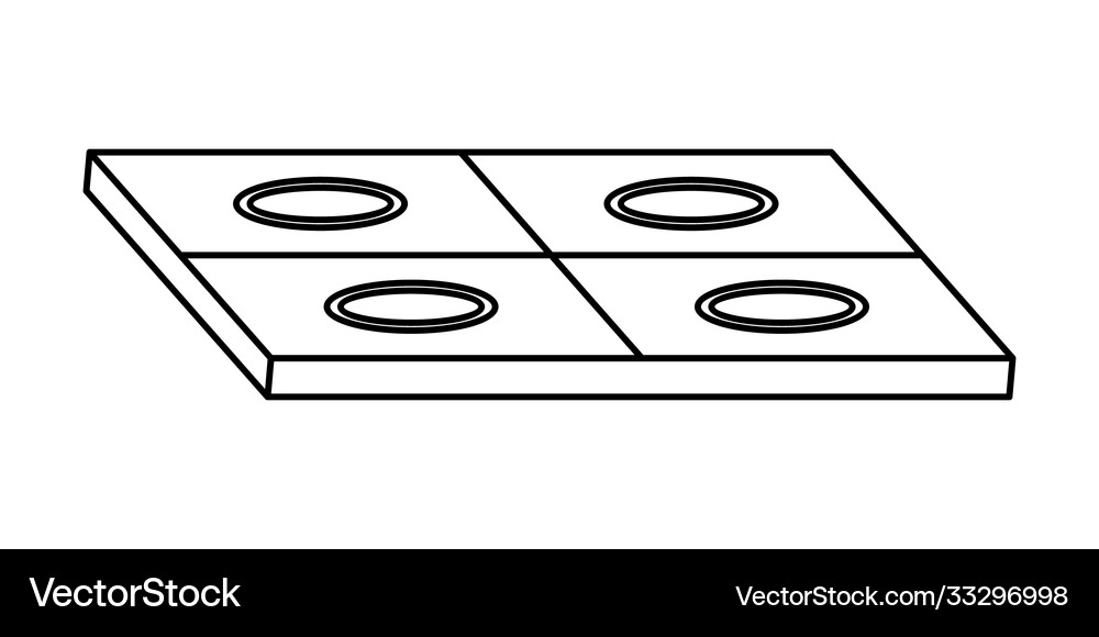 Linear drawing an electric cooker on a white Vector Image
