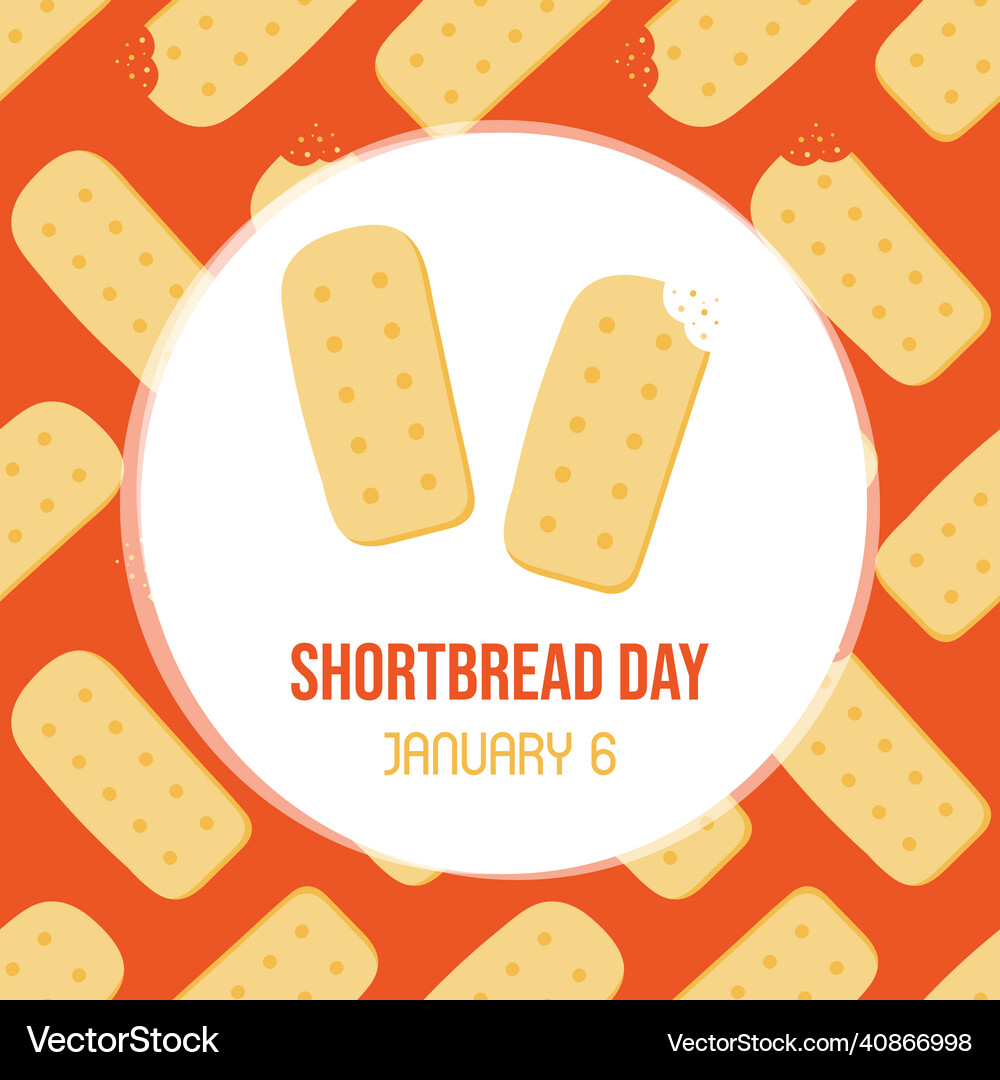 National shortbread day greeting card Royalty Free Vector