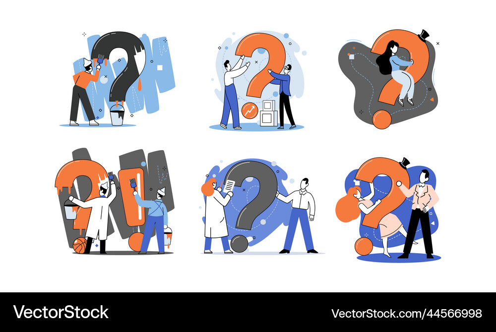 Question mark obtaining information of interest Vector Image