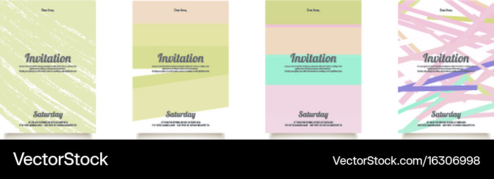 Set cards for congratulations and invitation Vector Image