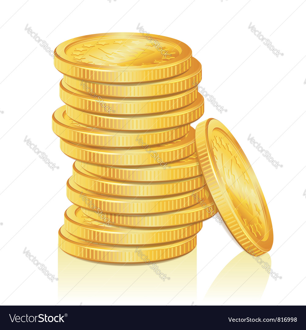 Stack gold coins Royalty Free Vector Image - VectorStock