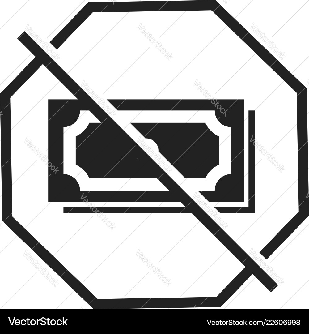 Stop bribery money icon simple style Royalty Free Vector