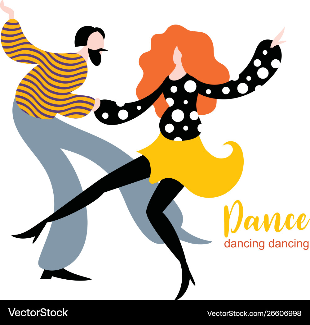 Stylized figures dancing woman and man Royalty Free Vector