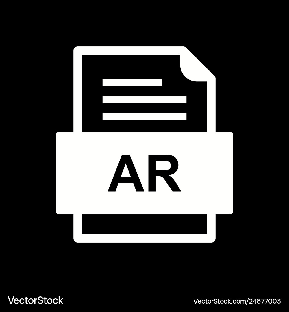 Ar file document icon Royalty Free Vector Image