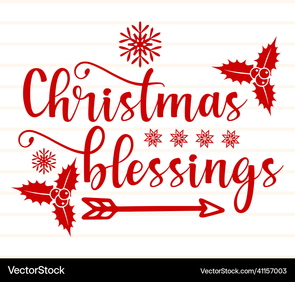Christmas blessings svg design Royalty Free Vector Image