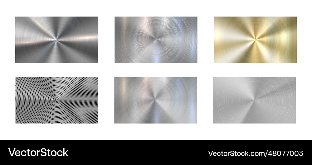Circular metal texture radial brushed metals grey Vector Image