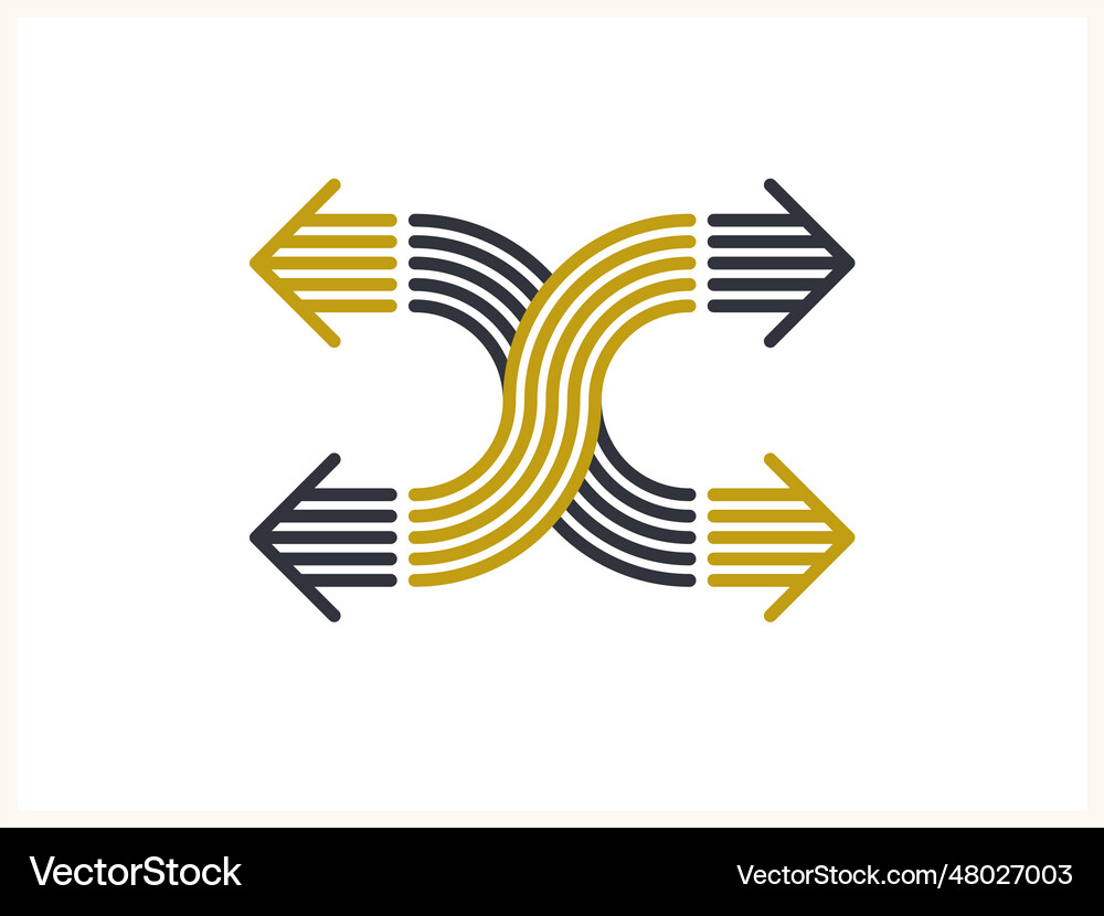 Concept arrows logo isolated double arrows symbol Vector Image