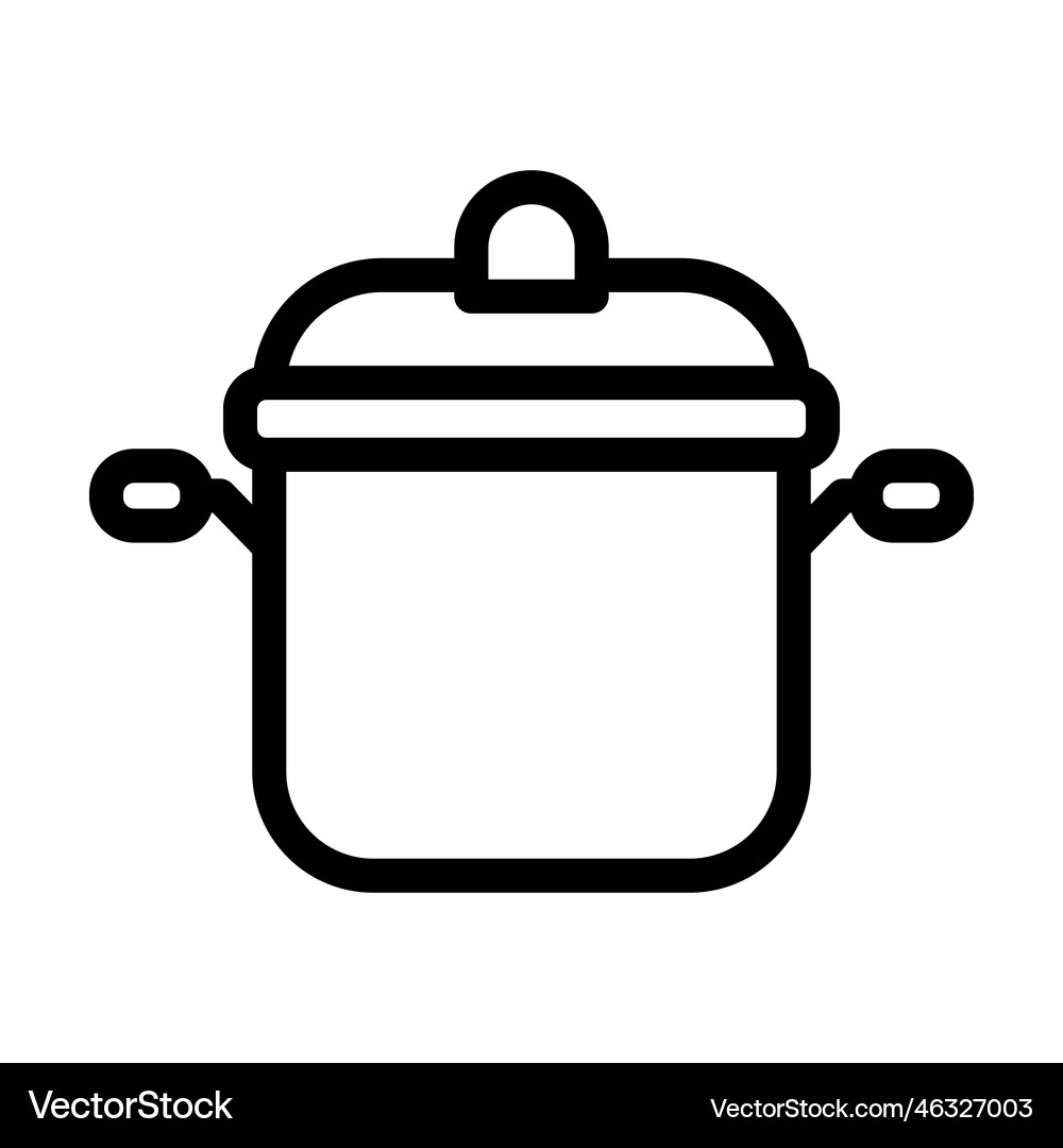 Cooking pot thick line icon for personal Vector Image
