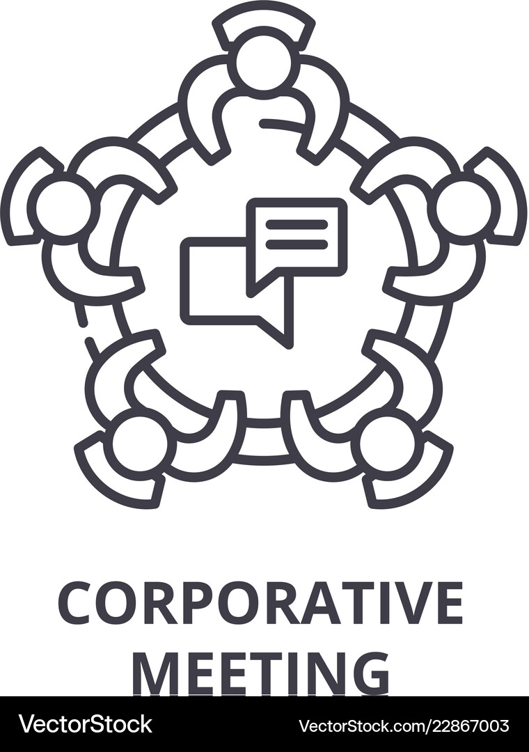 Corporative meeting line icon concept Royalty Free Vector