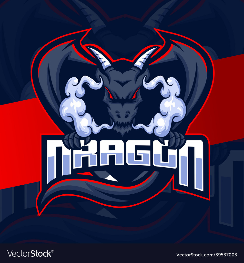 Dragon mascot esport logo design character Vector Image