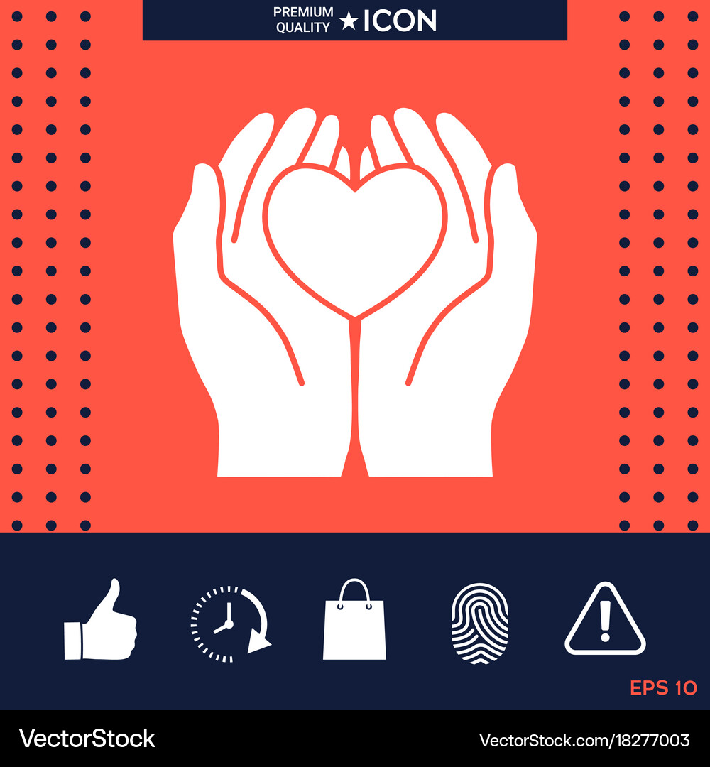 Hands holding heart - protection symbol Royalty Free Vector