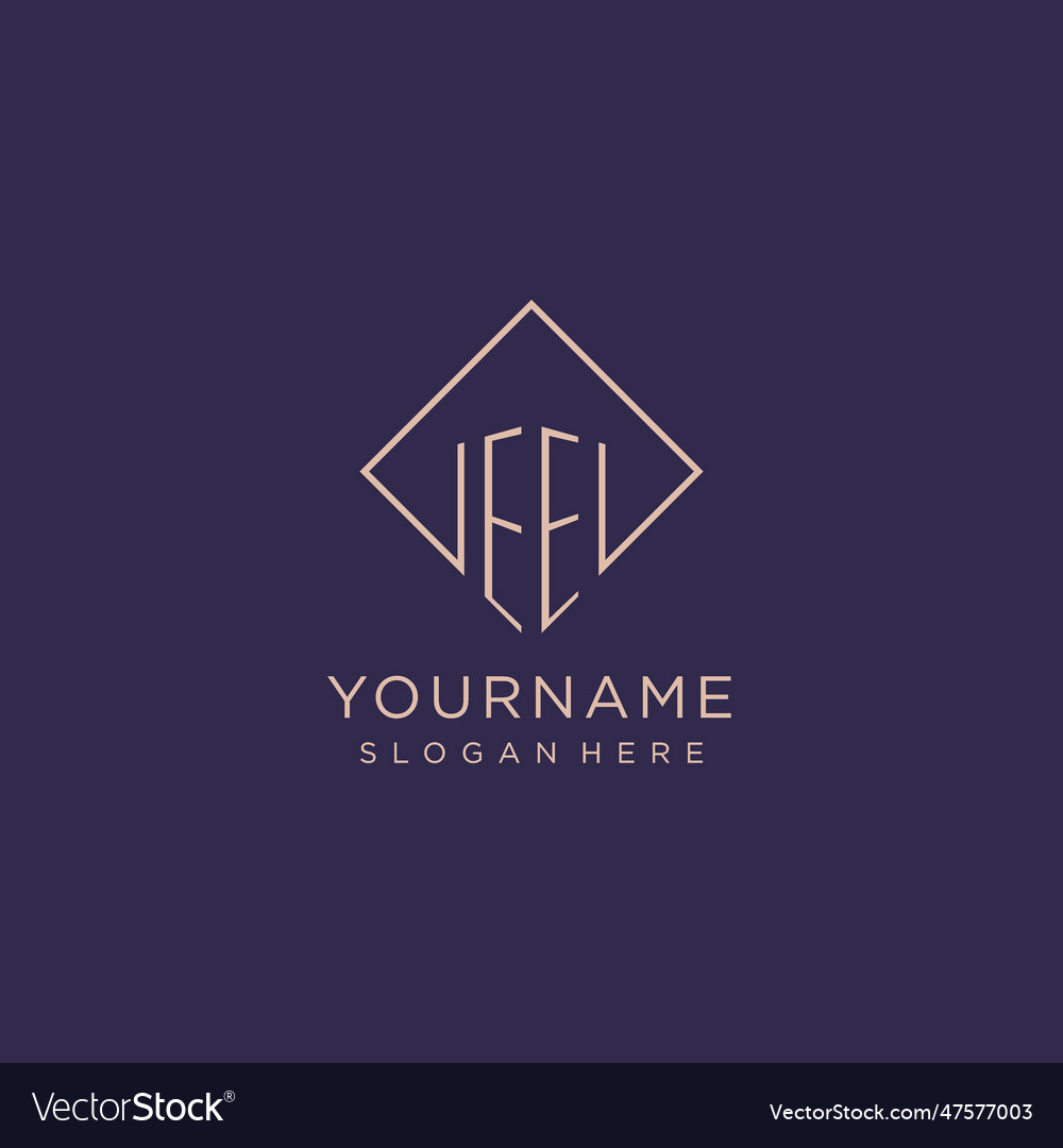 Initials ee logo monogram with rectangle style Vector Image
