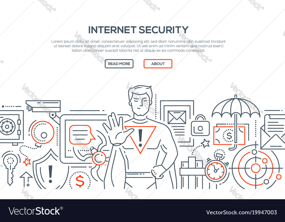 Internet security - modern line design style Vector Image