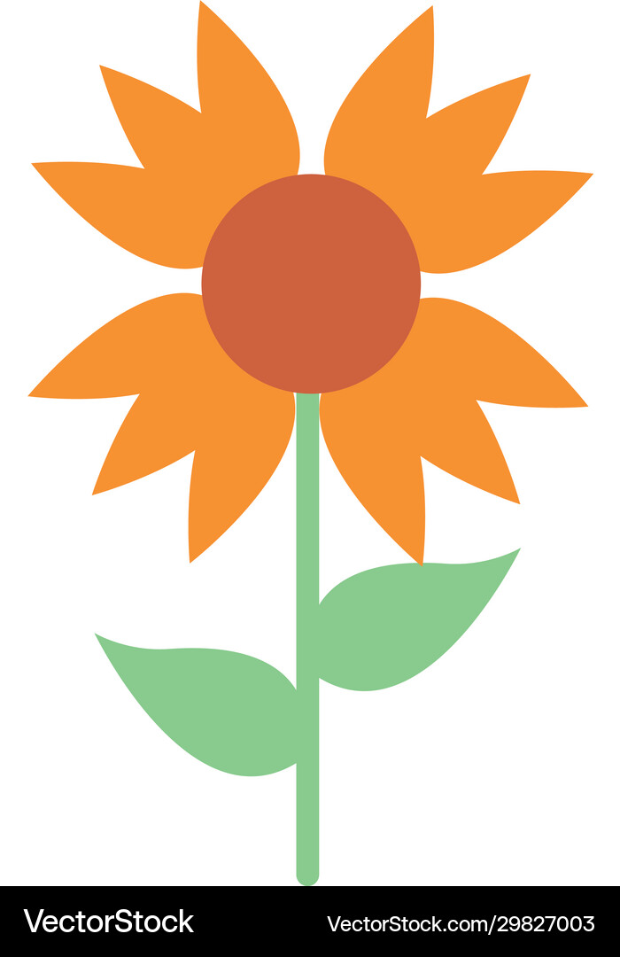 Isolated natural flower flat style icon Royalty Free Vector