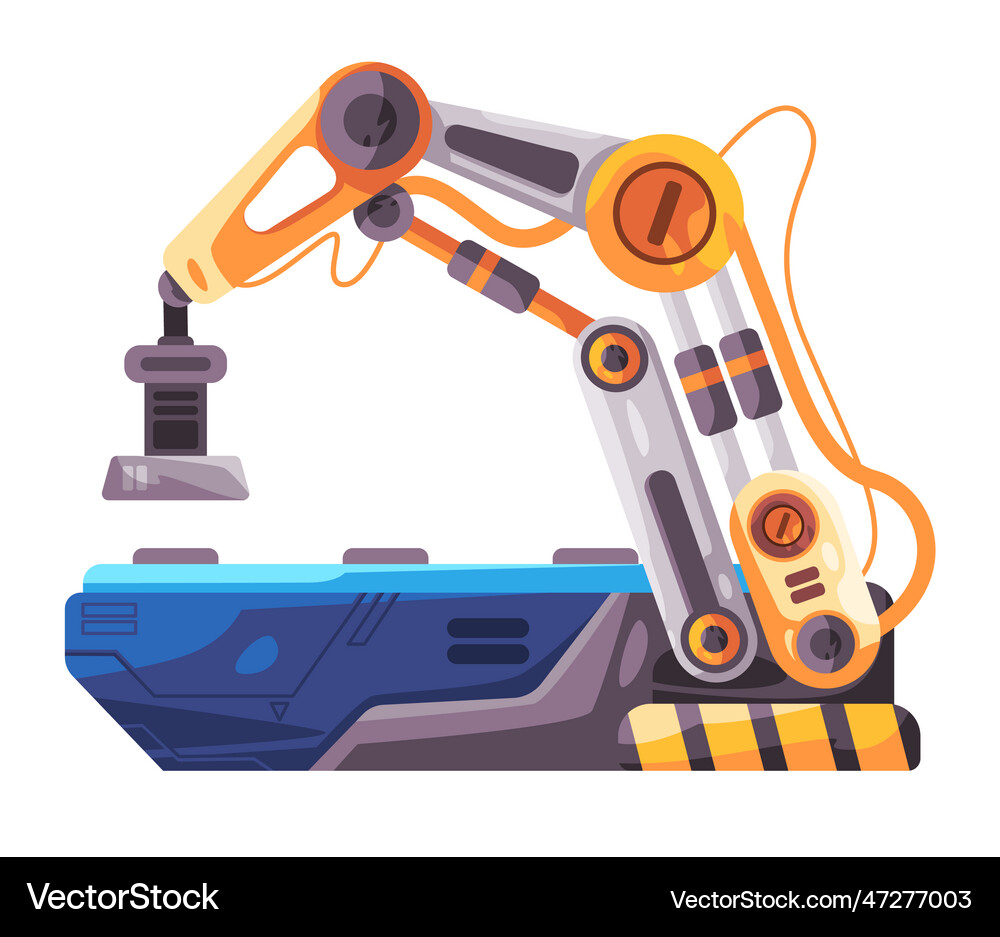 Mechanical articulated robotic hand robot arm Vector Image