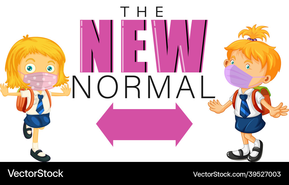 New normal with children keep social distancing Vector Image