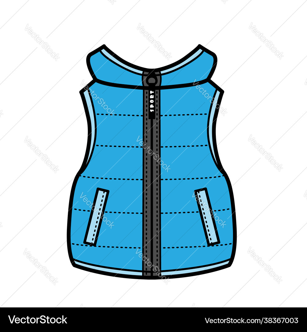 Quilted padded vest for boy color variation Vector Image