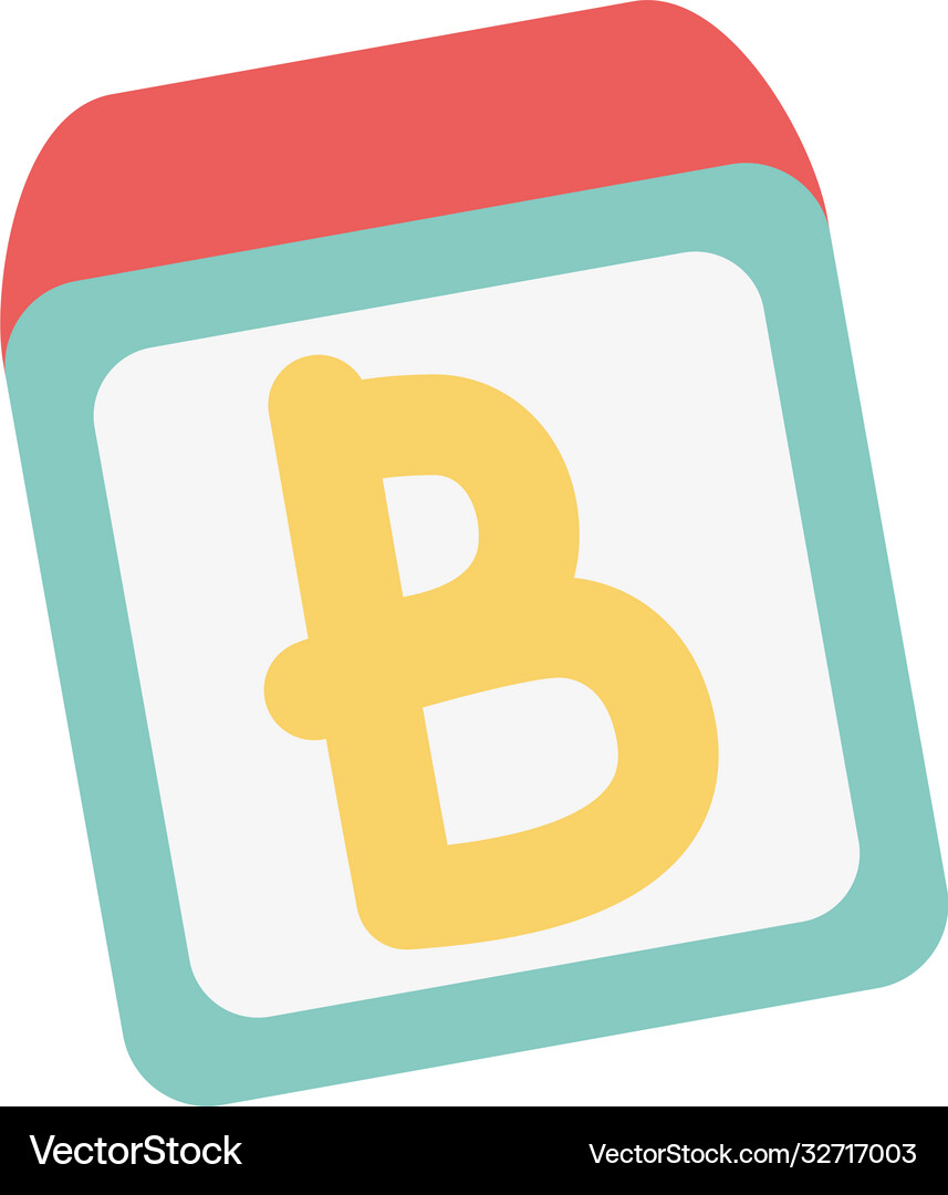 School education alphabet blocks isolated icon Vector Image