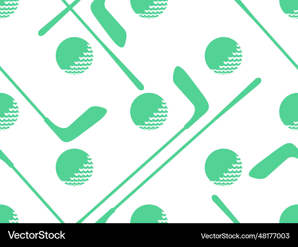 Seamless pattern with golf clubs and green balls Vector Image
