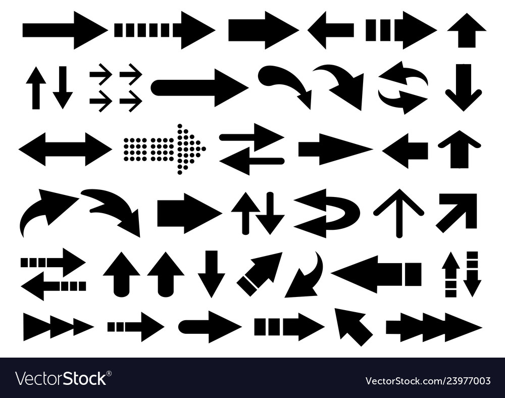 Set of arrow shapes isolated on white Royalty Free Vector Set of arrow shapes isolated on white Royalty Free Vector