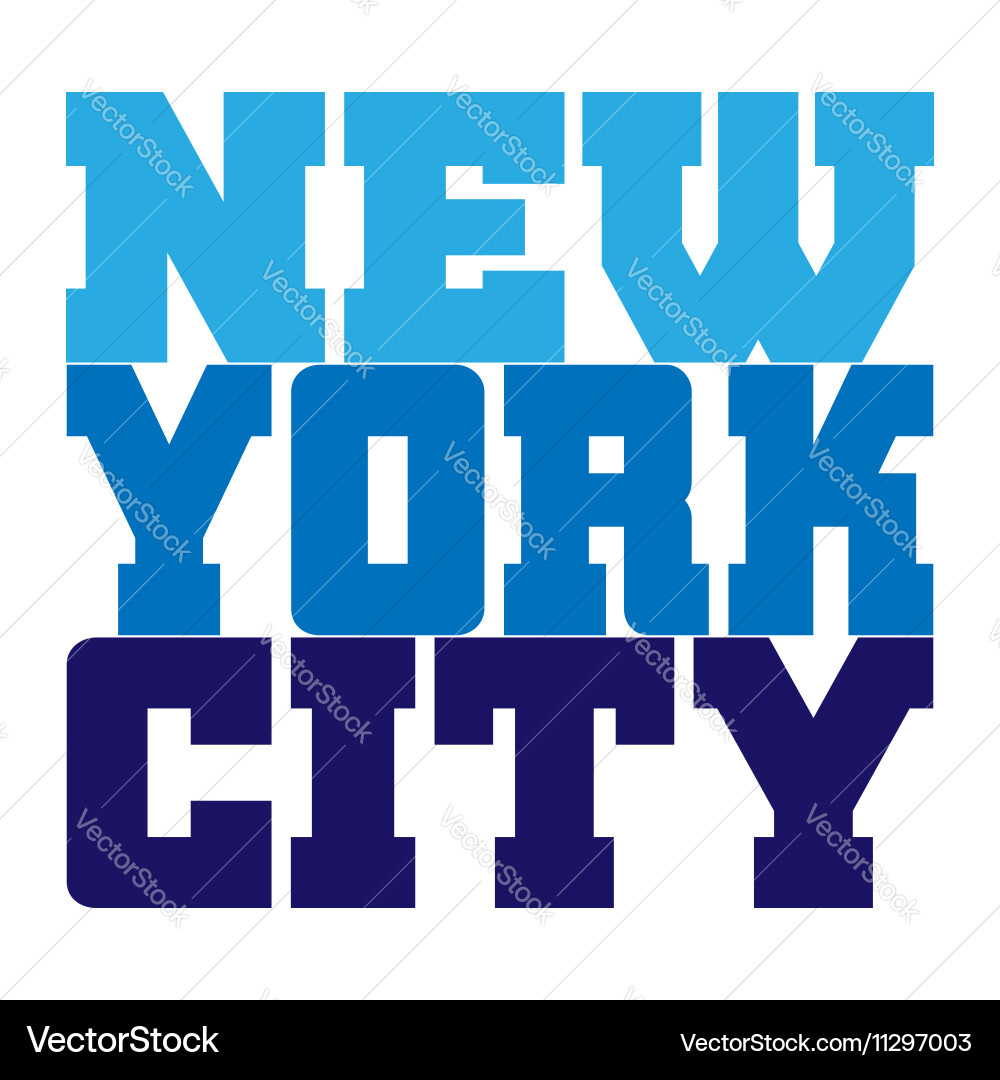 T shirt typography New York blue Royalty Free Vector Image