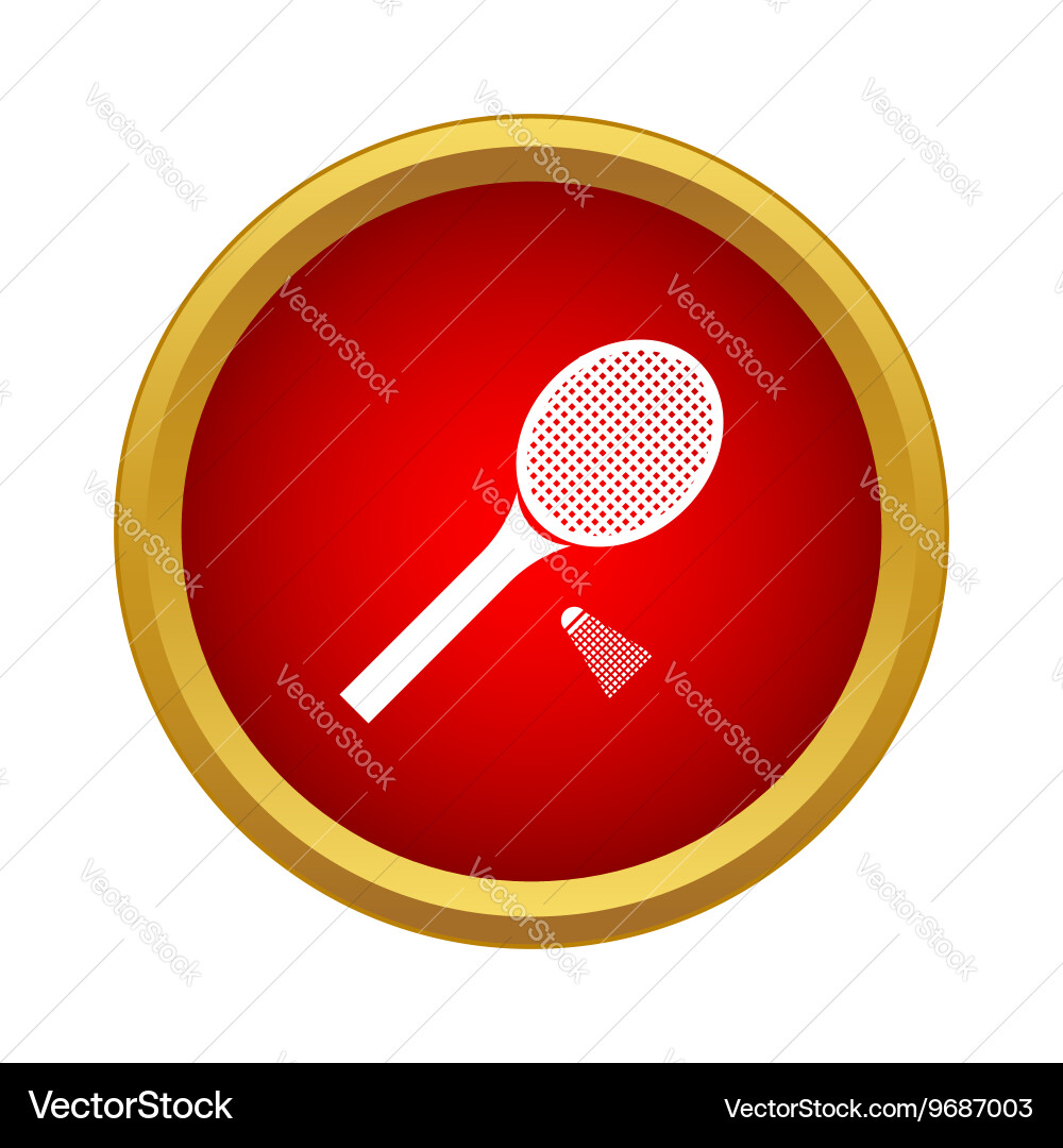 Tennis racket with a ball icon simple style Vector Image