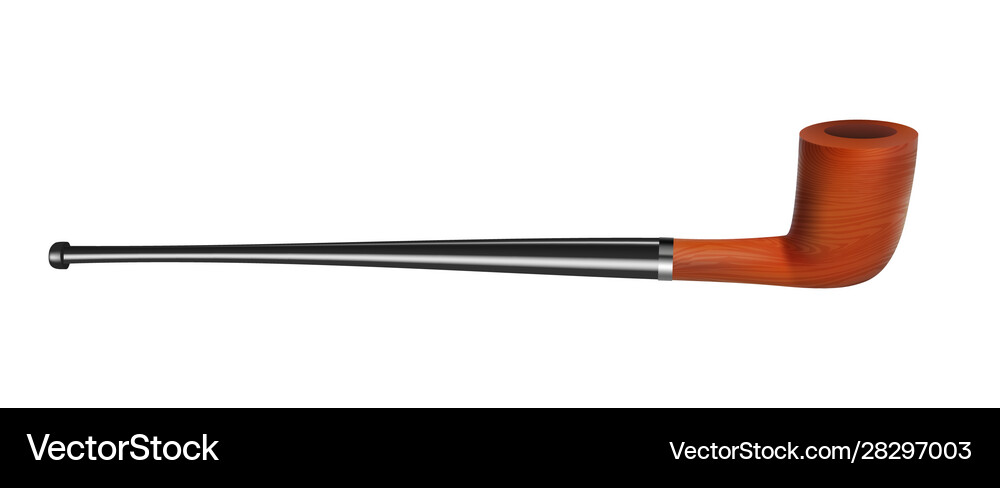 Tobacco pipe wooden smoking tool side view Vector Image