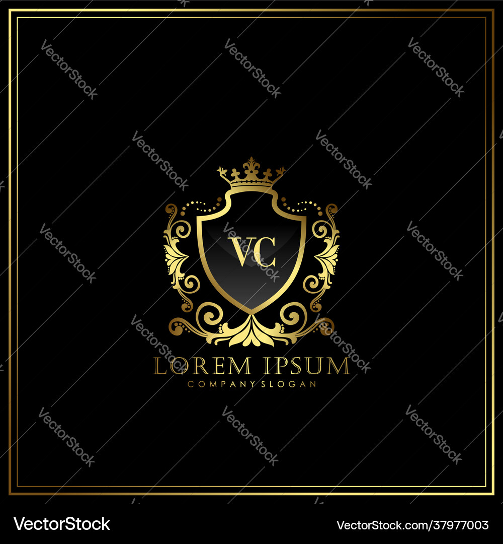 Vc initial letter luxury logo template in art Vector Image