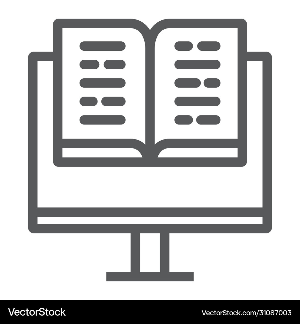 Virtual education line icon education and school Vector Image