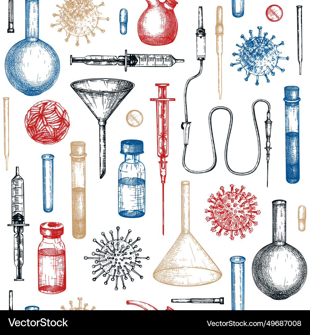 Antiviral therapy and vaccination background hand Vector Image
