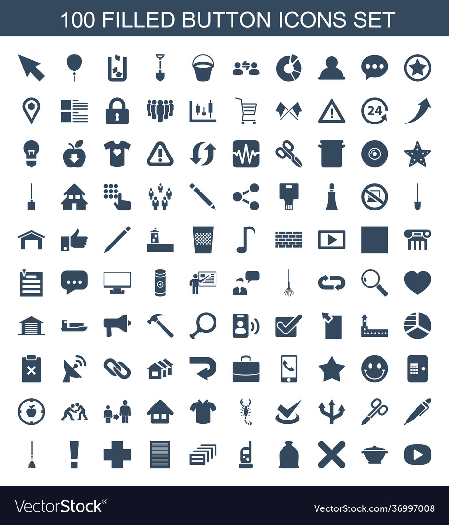 Button icons Royalty Free Vector Image - VectorStock