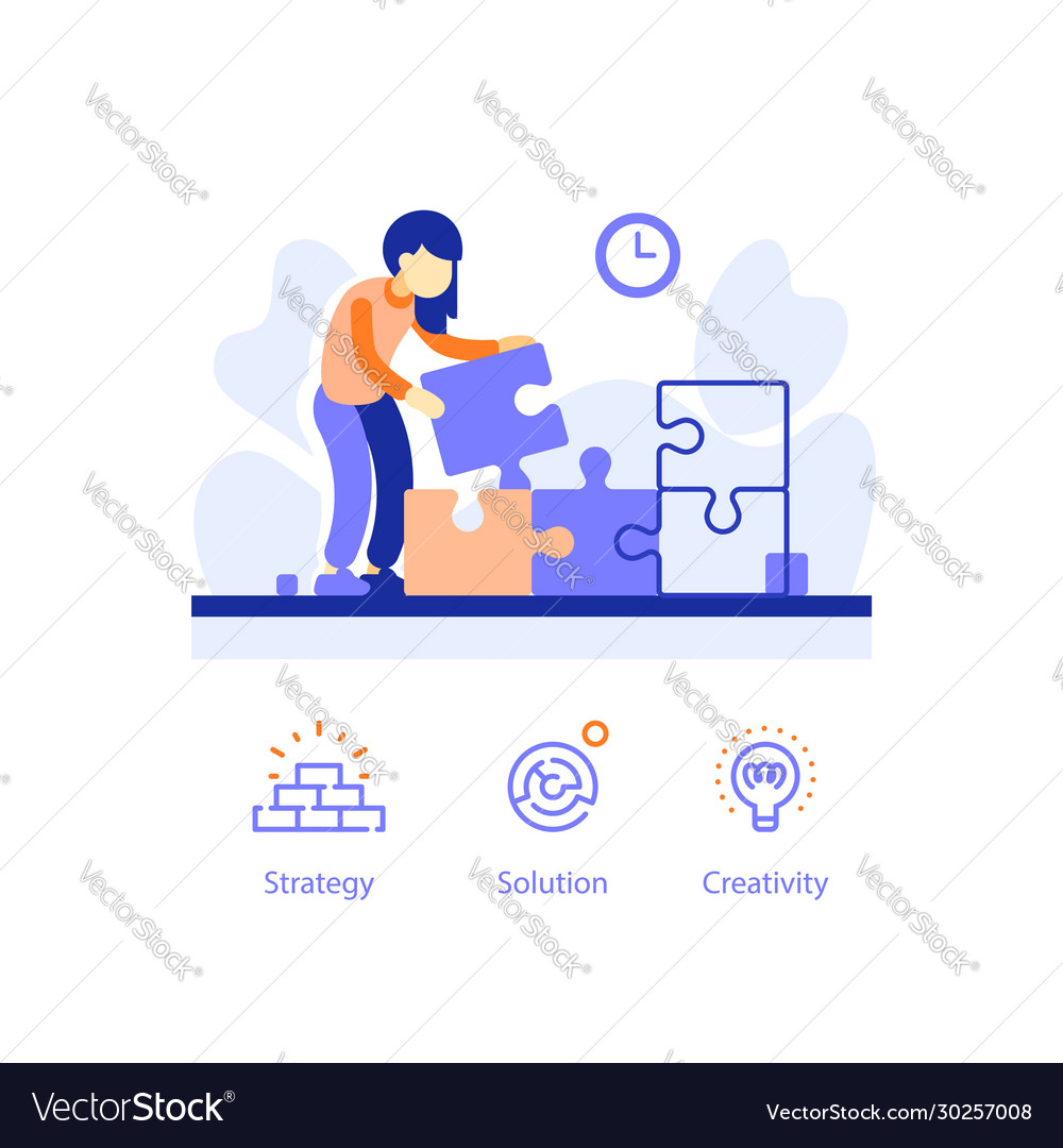 Child early development smart kid assemble jigsaw Vector Image