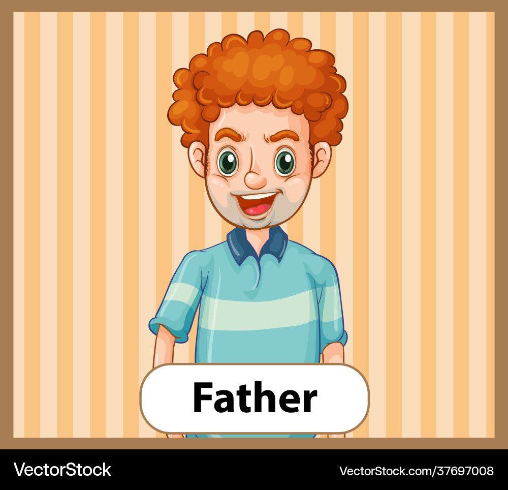Educational english word card father Royalty Free Vector