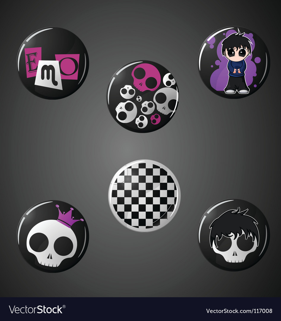 Emo badges Royalty Free Vector Image - VectorStock