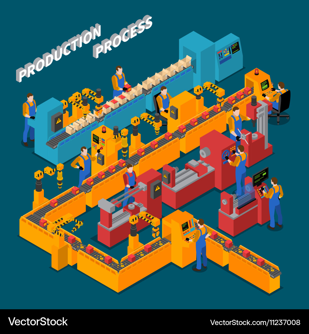 Factory isometric composition Royalty Free Vector Image