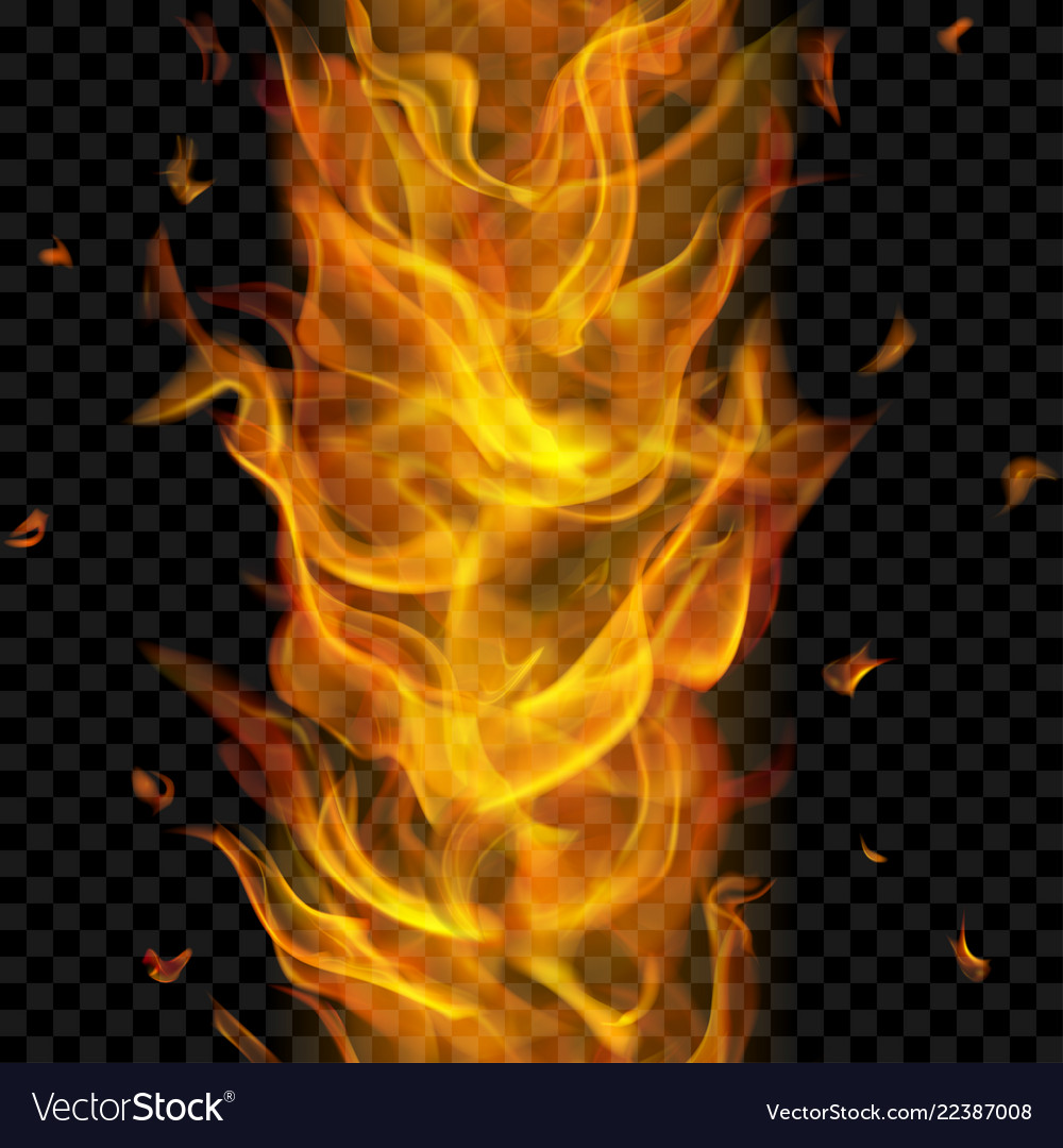 Fire flame with vertical repeat Royalty Free Vector Image