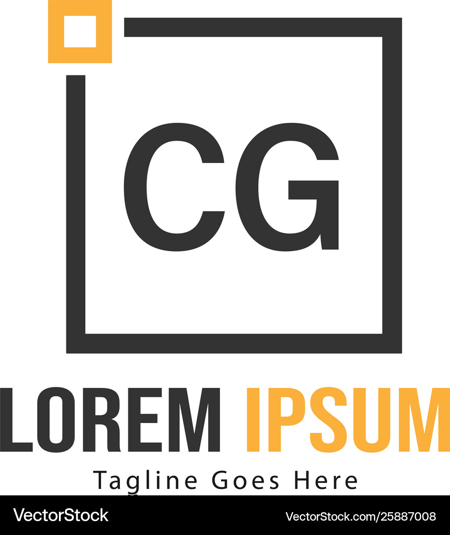Initial cg logo template with modern frame Vector Image