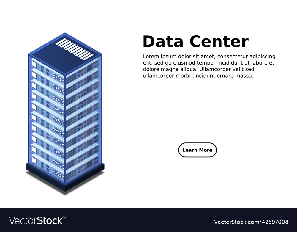 Mainframe powered server high technology concept Vector Image