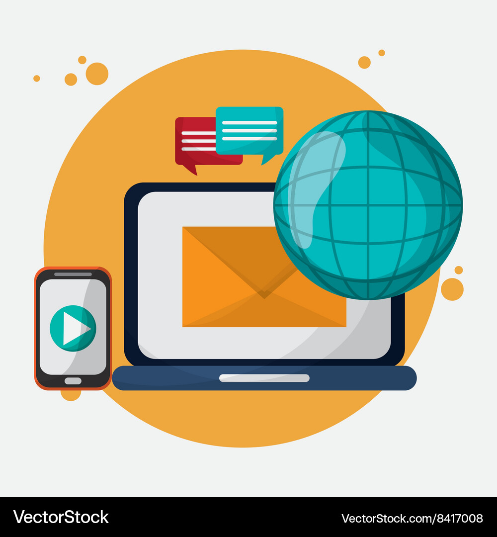 Seo icons technology related Royalty Free Vector Image