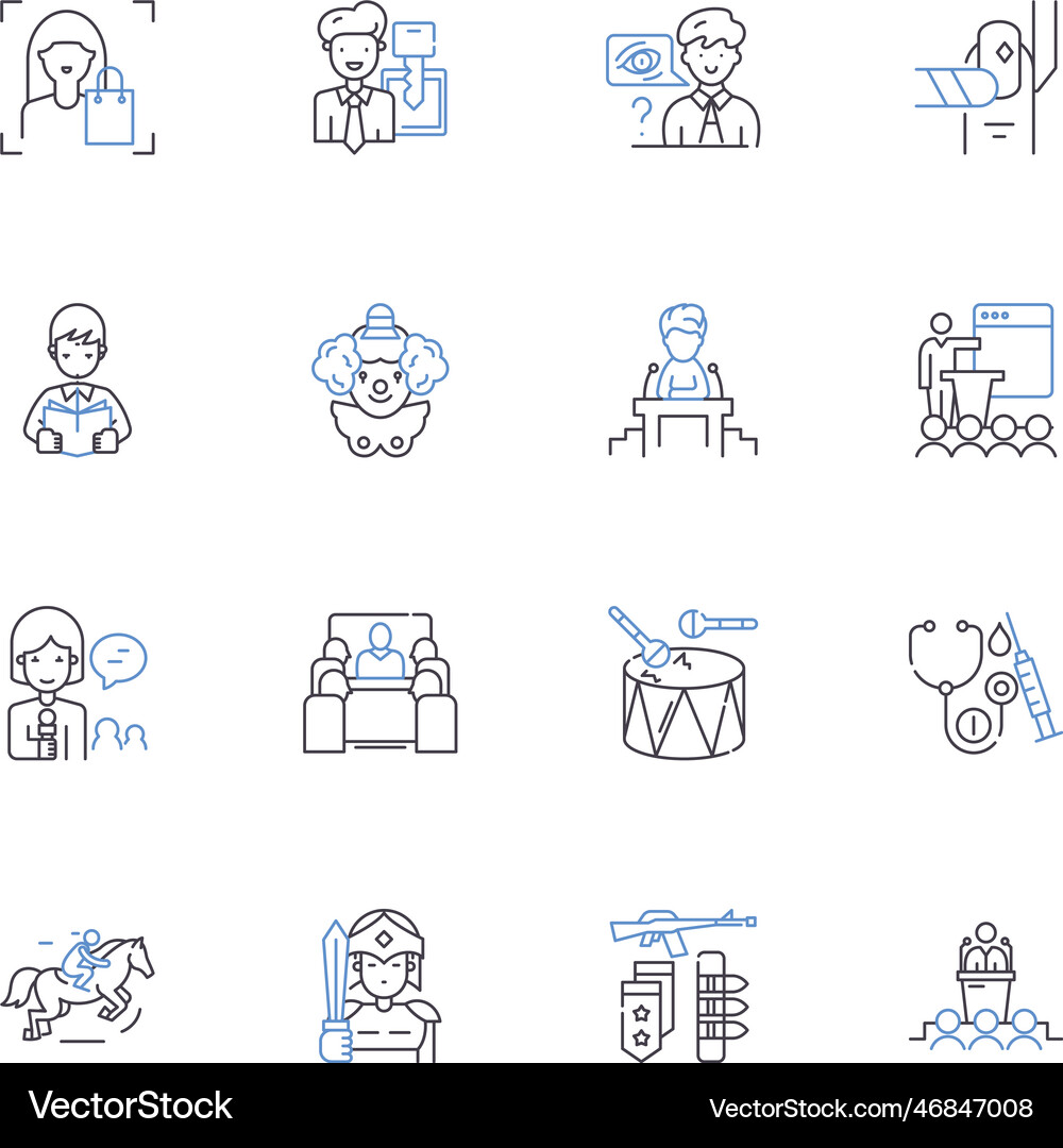 Service providers line icons collection experts Vector Image
